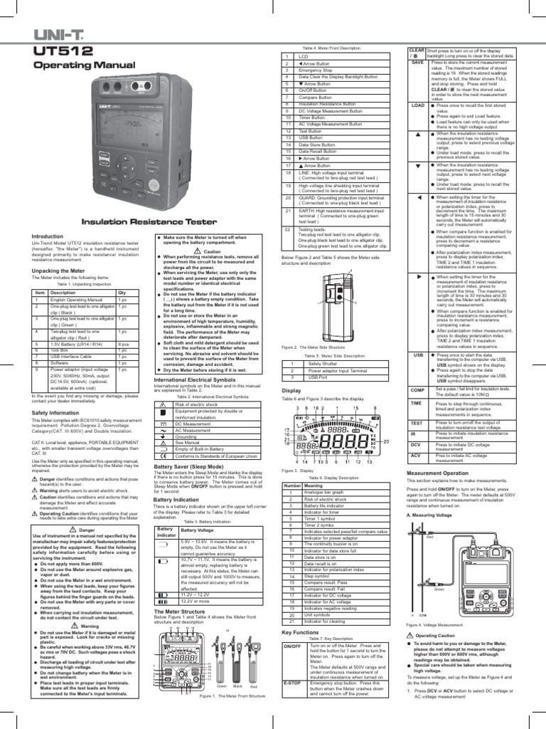 Manual Ut512 Uni T | PDF