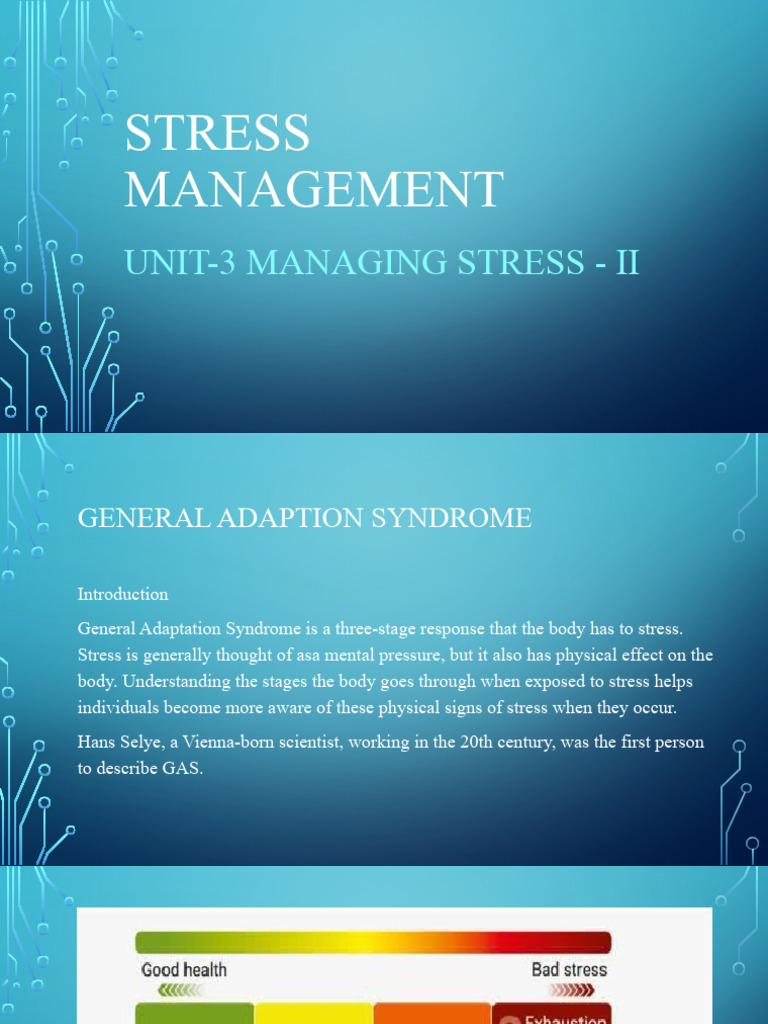 Stress Management Unit 3 | PDF