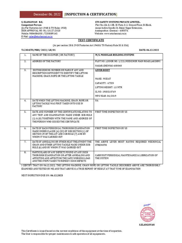 Lever Hoist | PDF | Law | Computers