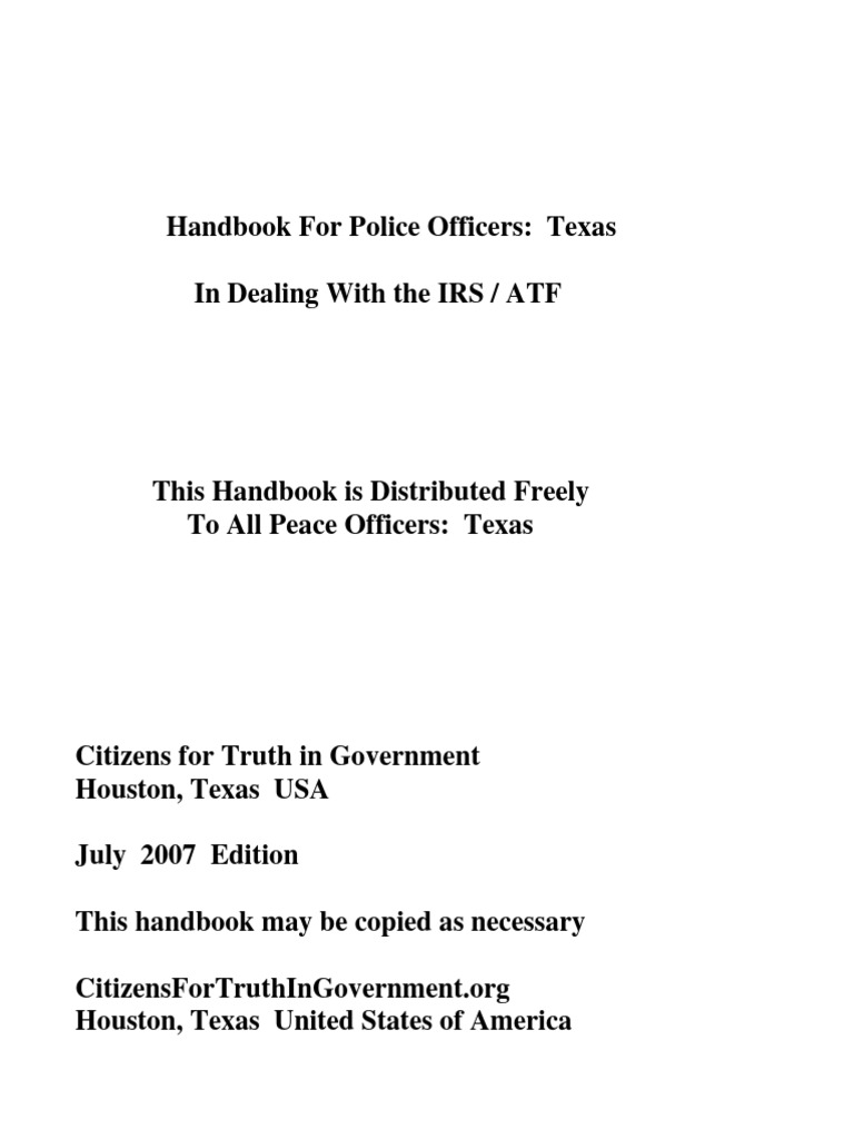 Handbook For Police Officers July 28 07 | PDF