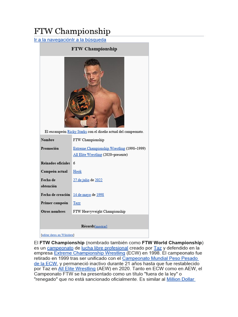 FTW Championship | PDF