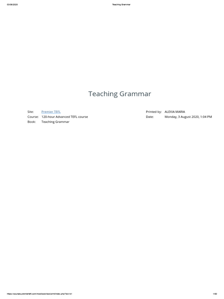 Teaching Grammar TEFL | PDF