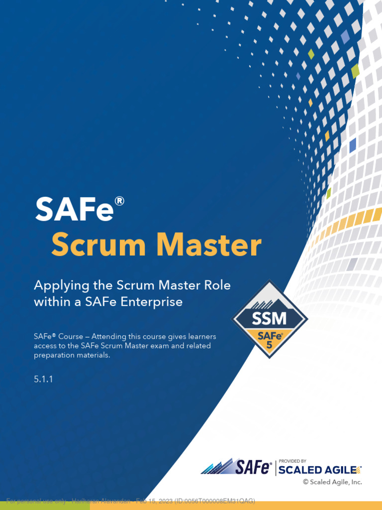 SAFe Scrum Master Digital Workbook (5.1.1) | PDF | Scrum (Software ...