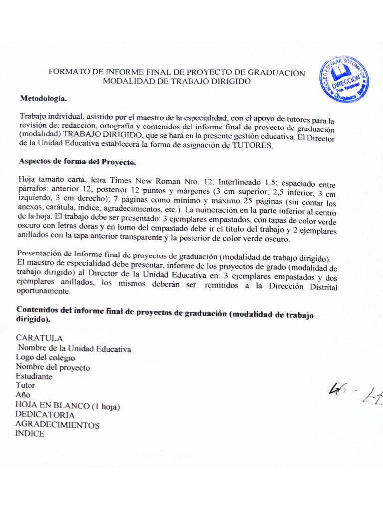 Formato para El Proyecto BTH Sotomayor | PDF