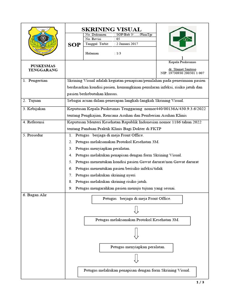 Sop Skrining Visual | PDF