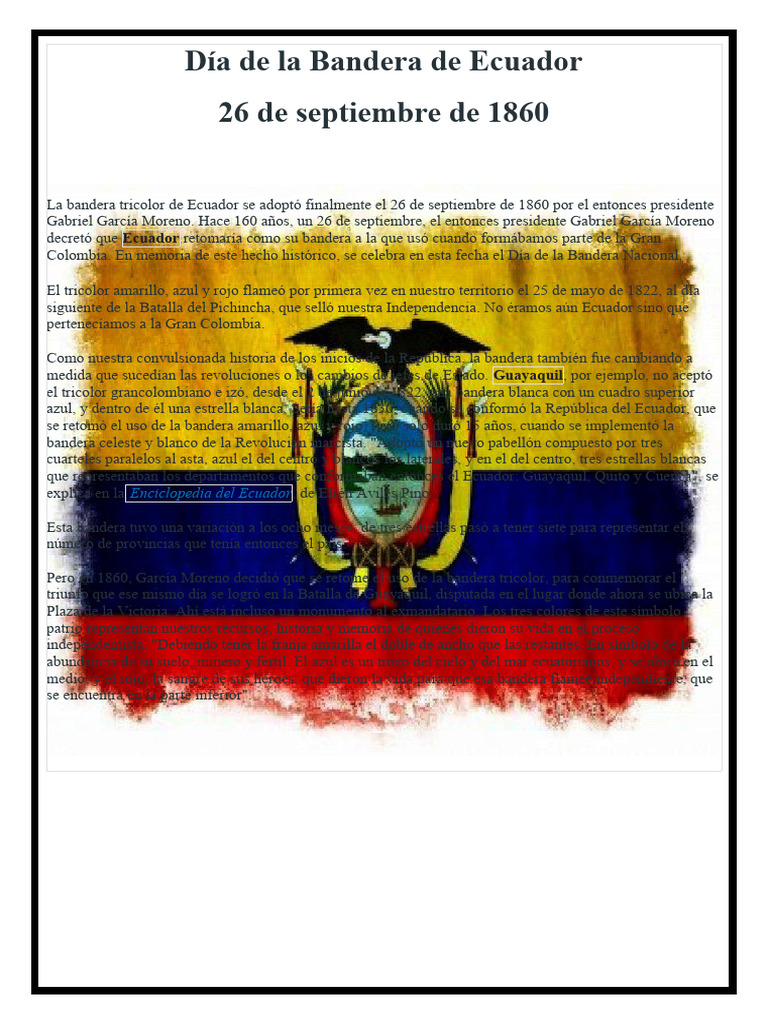 Día de la Bandera de Ecuador | PDF | Ecuador | América del Sur