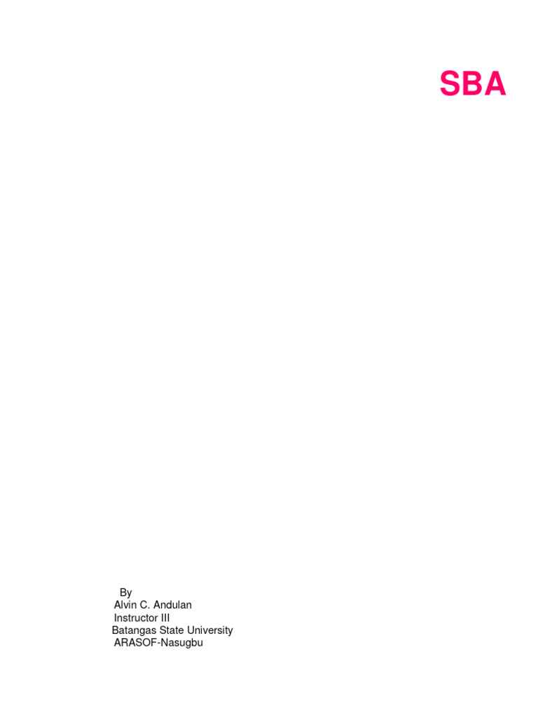 SBA Module-1 | PDF