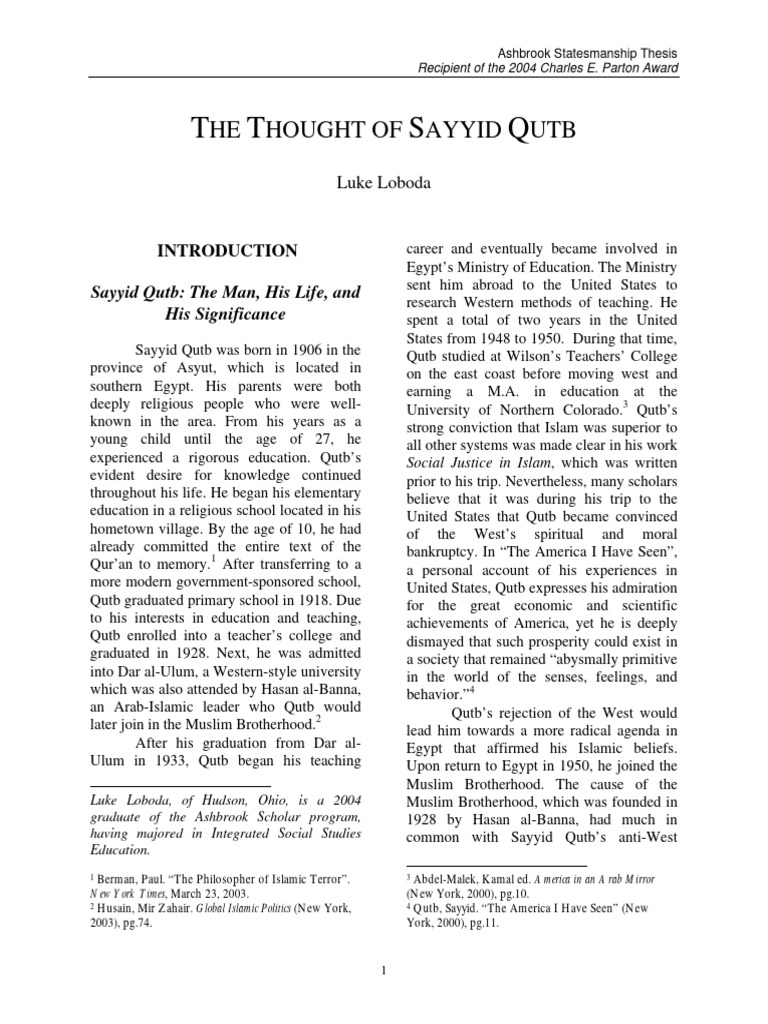 The Thought of Sayyid Qutb | PDF | Jesus | Prophets And Messengers In Islam