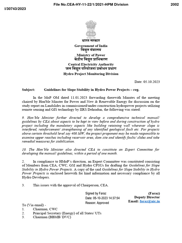 CEA - Guidelines For Slope Stability in HEPs - 2023-10-05 | PDF