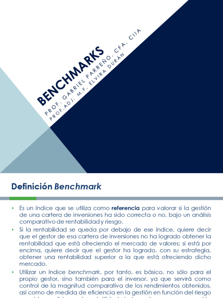 Definición y Selección de Benchmark | PDF | Portafolio (Finanzas ...