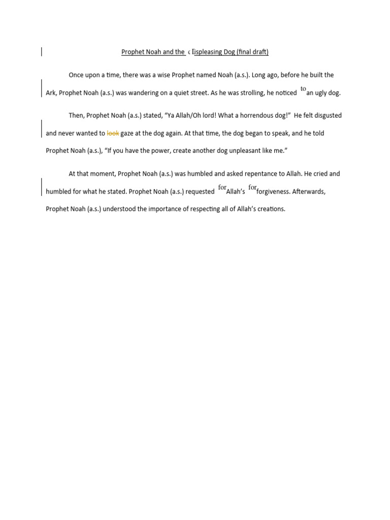 Prophet Noah and The Displeasing Dog | PDF