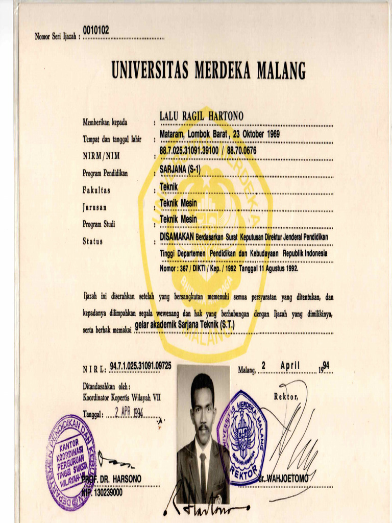 Reff. Lalu Ragil Hartono, ST - K3 | PDF