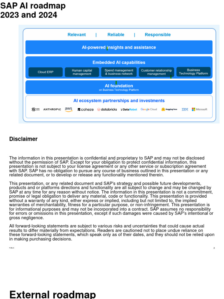 SAP AI Road Map 2023 and 2024 | PDF | Artificial Intelligence ...