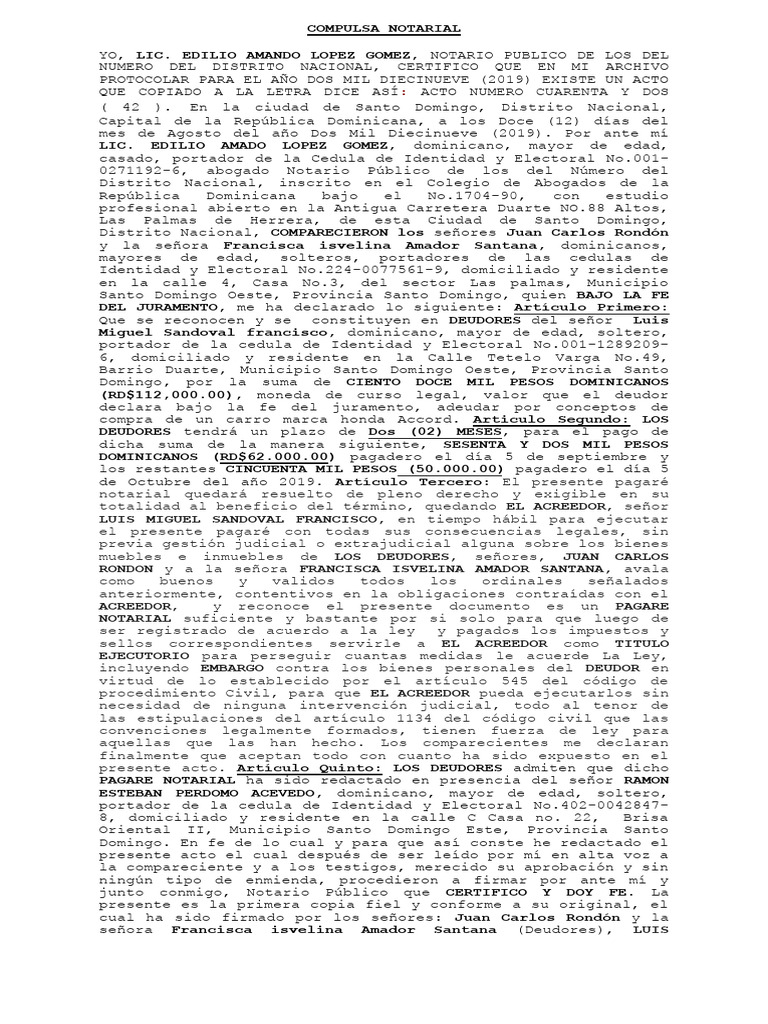 COMPULSA NOTARIAL peiton | PDF