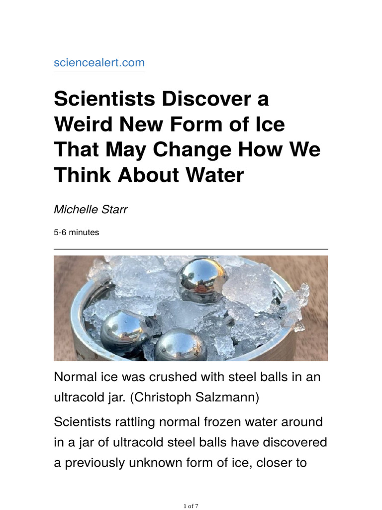 Scientists Discover A Weird New Form of Ice That May Change How We ...