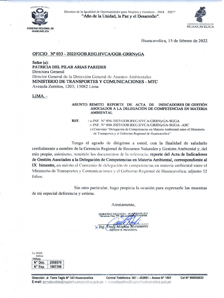 Oficio #033-2023 MTC Fusionado | PDF