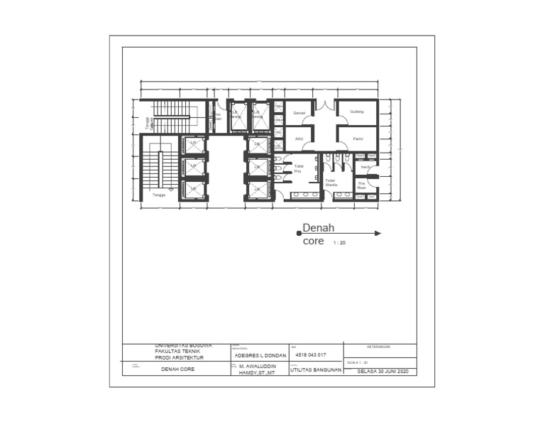 Denah Core Bangunan Apartemen | PDF