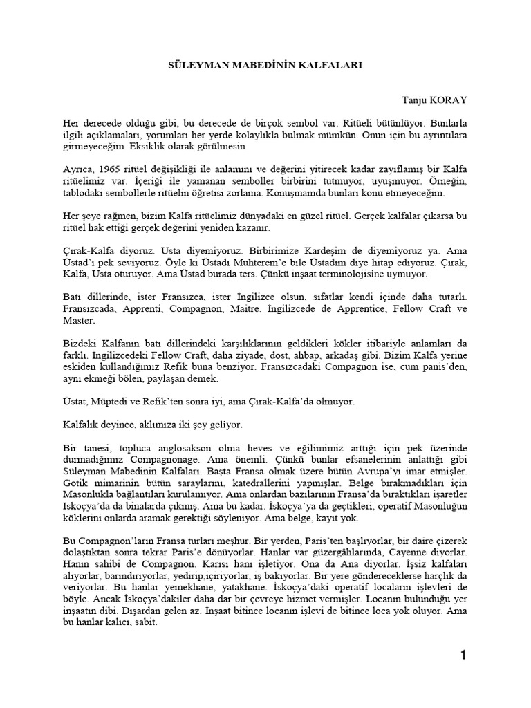 Tanju Koray - Suleyman Mabedinin Kalfalari - Geometri | PDF