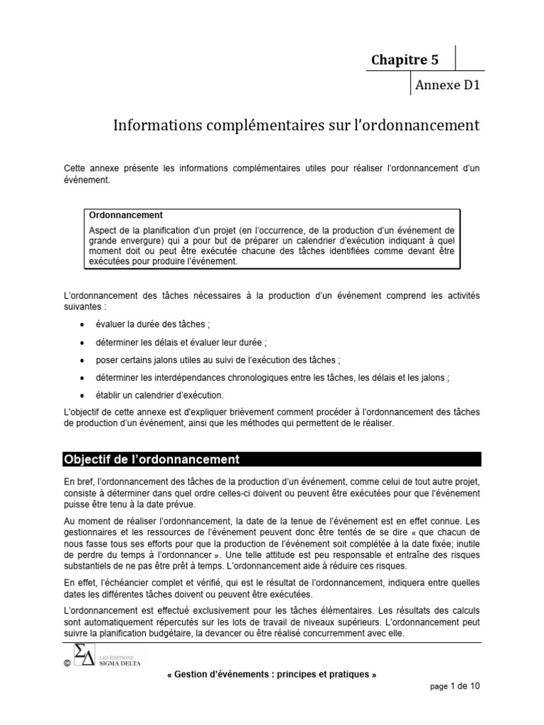 Ordonnancement | PDF | Planification