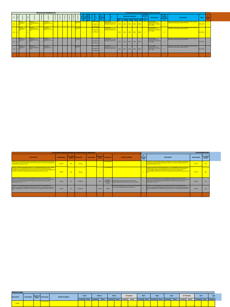 Matriz Areas Del Pec - Pei - Poa | PDF