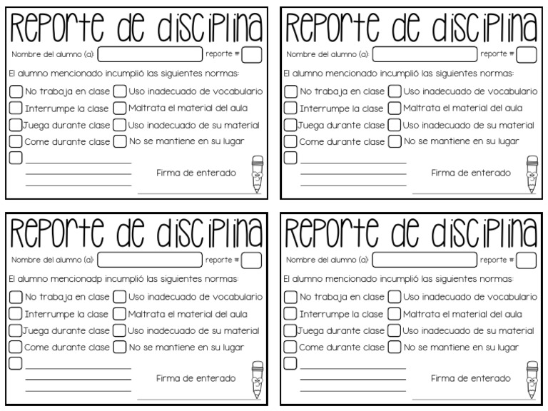 Reporte de Disciplina Escolar | PDF