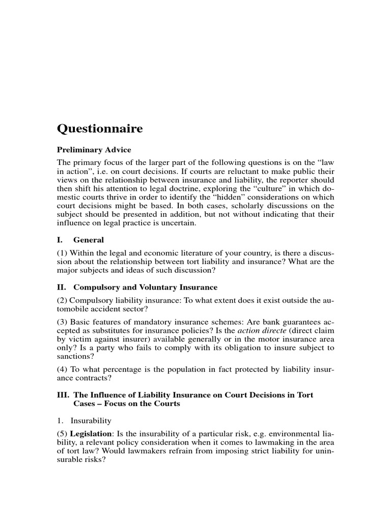 Tort Law and Liability Insurance (Tort and Insurance Law) by Gerhard ...