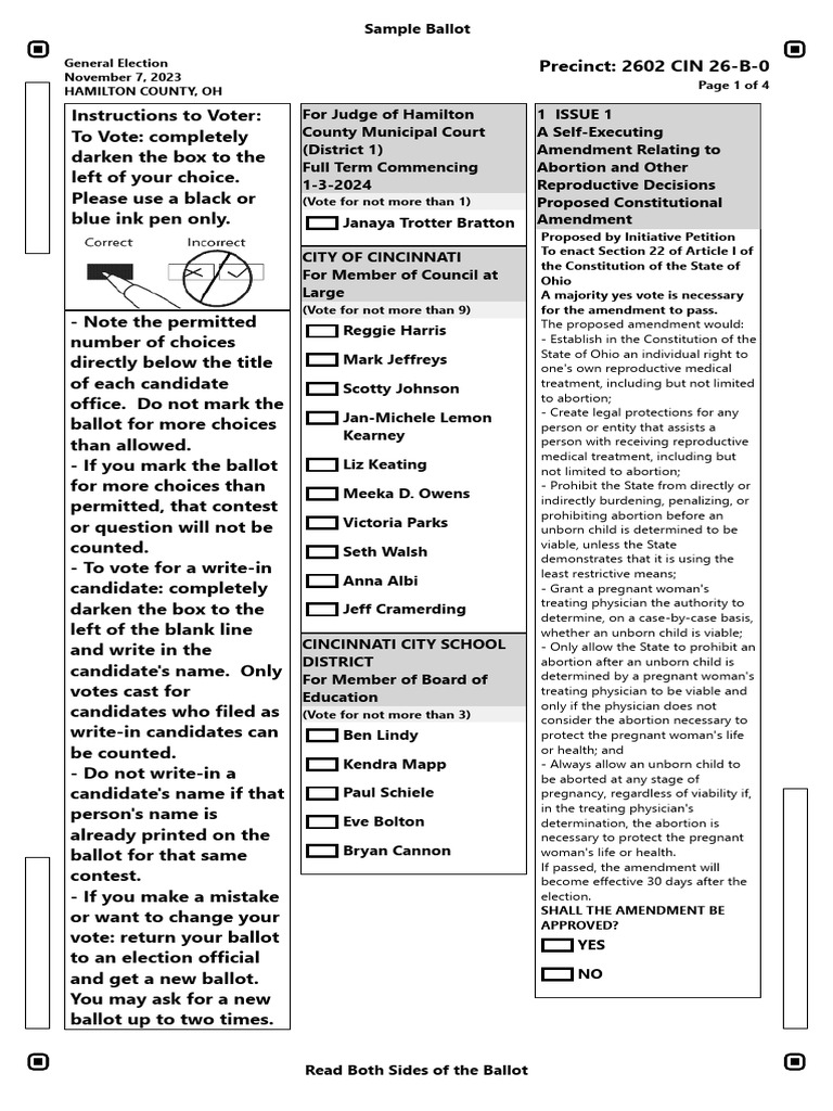 Hamilton County Sample Ballot | PDF