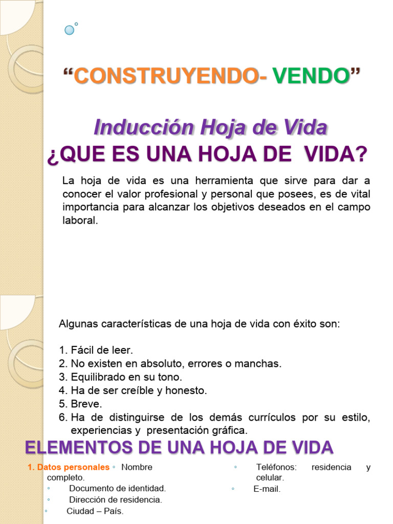 Que Es Una Hoja de Vida | PDF | Sicología | Plan de estudios