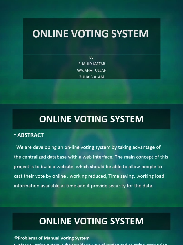 ONLINE VOTING SYSTEM | PDF