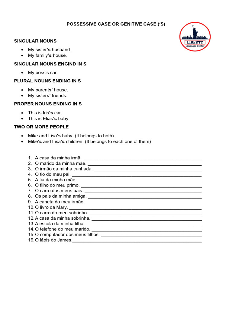 Possessive or genitive case | PDF