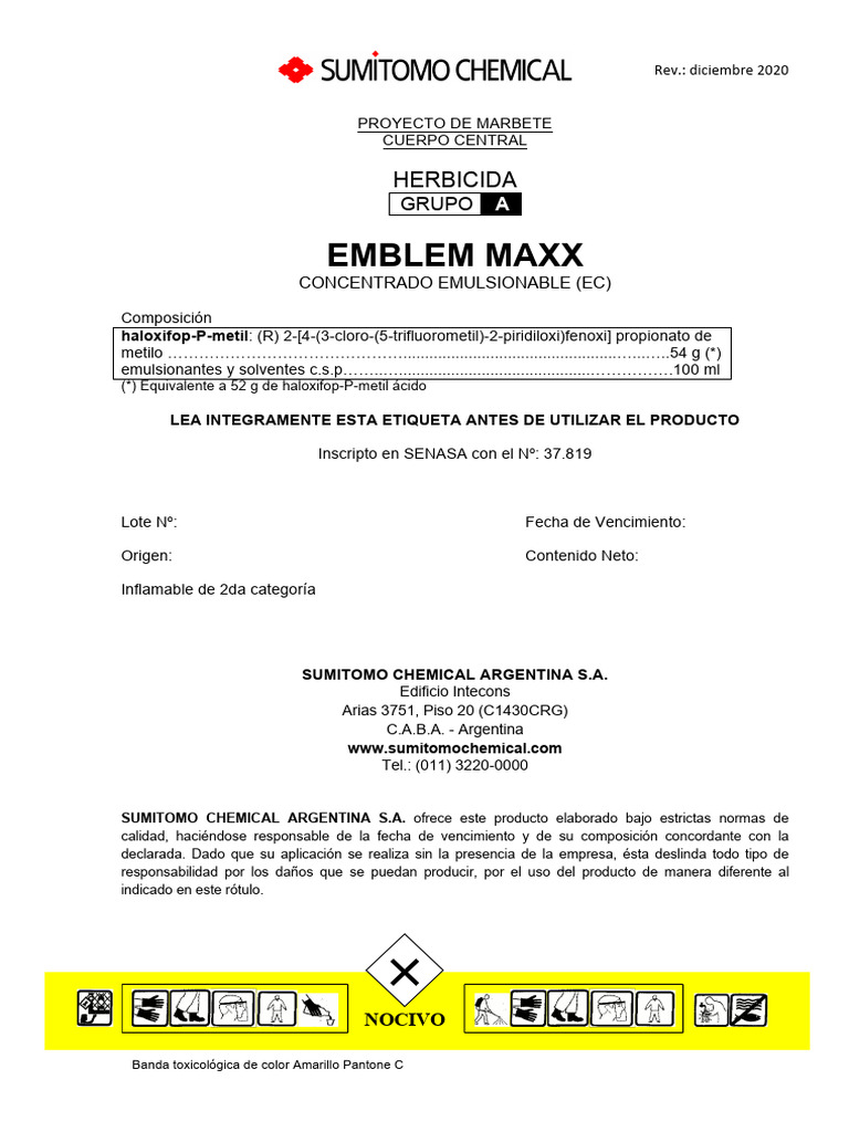 EMBLEM MAXX Proyecto de Marbete | PDF