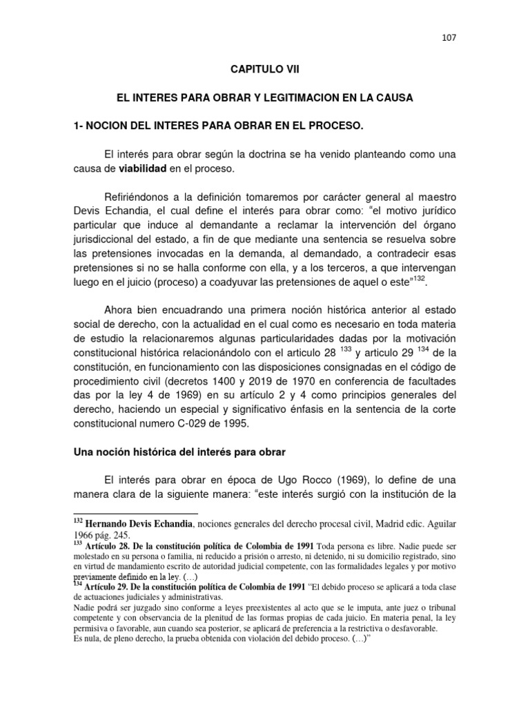 Interés para Obrar y Legitimación en Proceso | PDF | Derecho