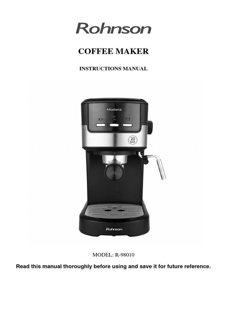 Coffee Maker: Instructions Manual | PDF | Ac Power Plugs And Sockets | Coffee