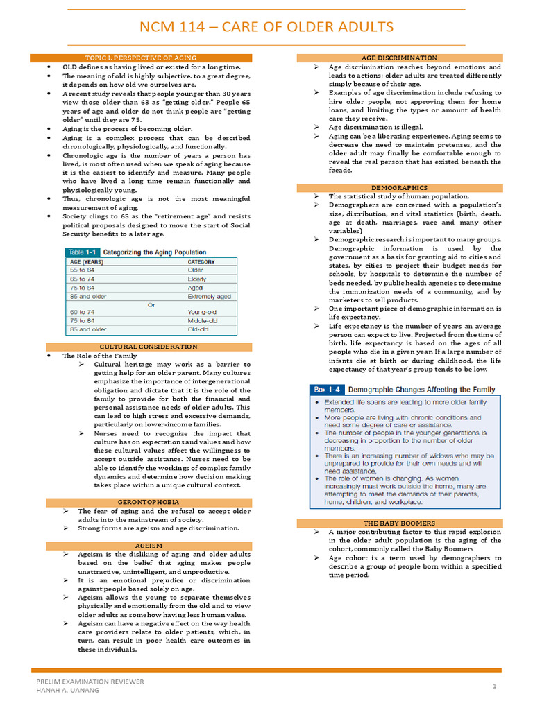 Prelim Topics in Geria Part 1 | Download Free PDF | Ageing | Ageism