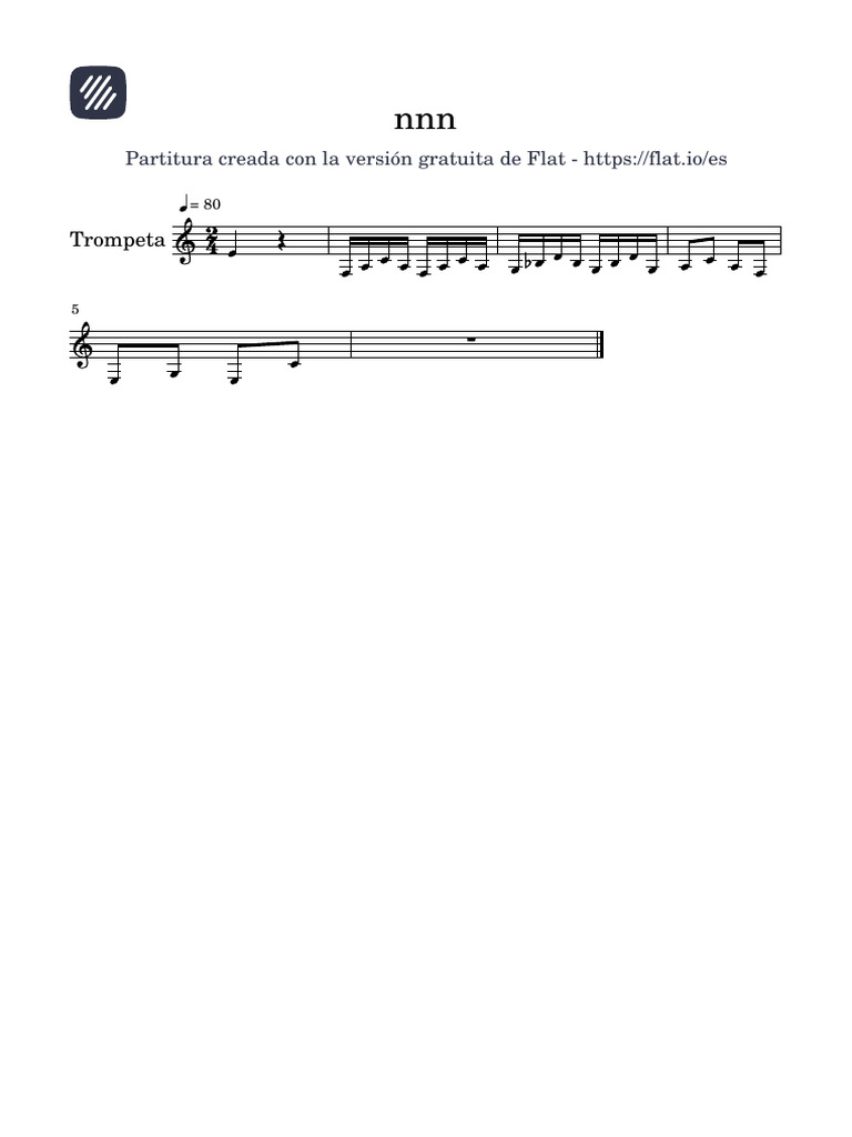 Trompeta: Partitura Creada Con La Versión Gratuita de Flat - Https ...