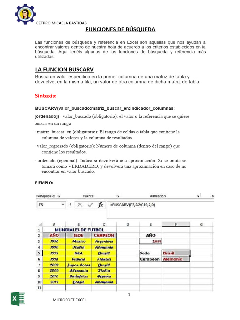 Funciones de Busqueda | PDF | Microsoft Excel | Informática