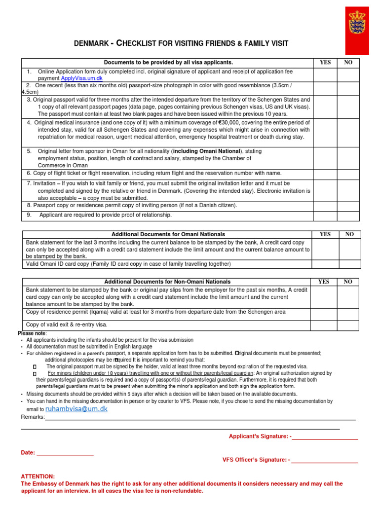 Checklist For Visiting Family and Friends | PDF