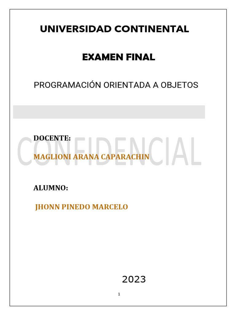Jhonn Pinedo Marcelo Examen Final Programacion | PDF | Informática ... Jhonn Pinedo Marcelo Examen Final Programacion | PDF | Informática ...