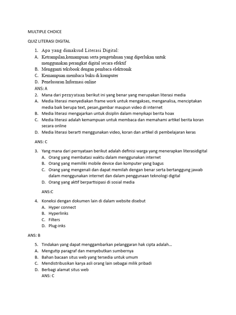 Multiple Choice | PDF