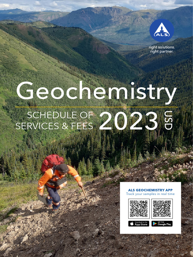 ALS Geochemistry Fee Schedule USD 2023 | Download Free PDF | Metallurgical Assay | Mineralogy