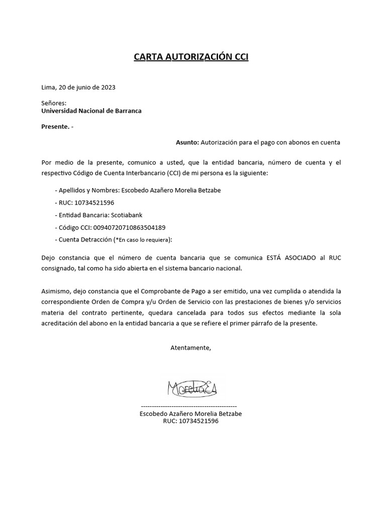 Carta Cci | PDF