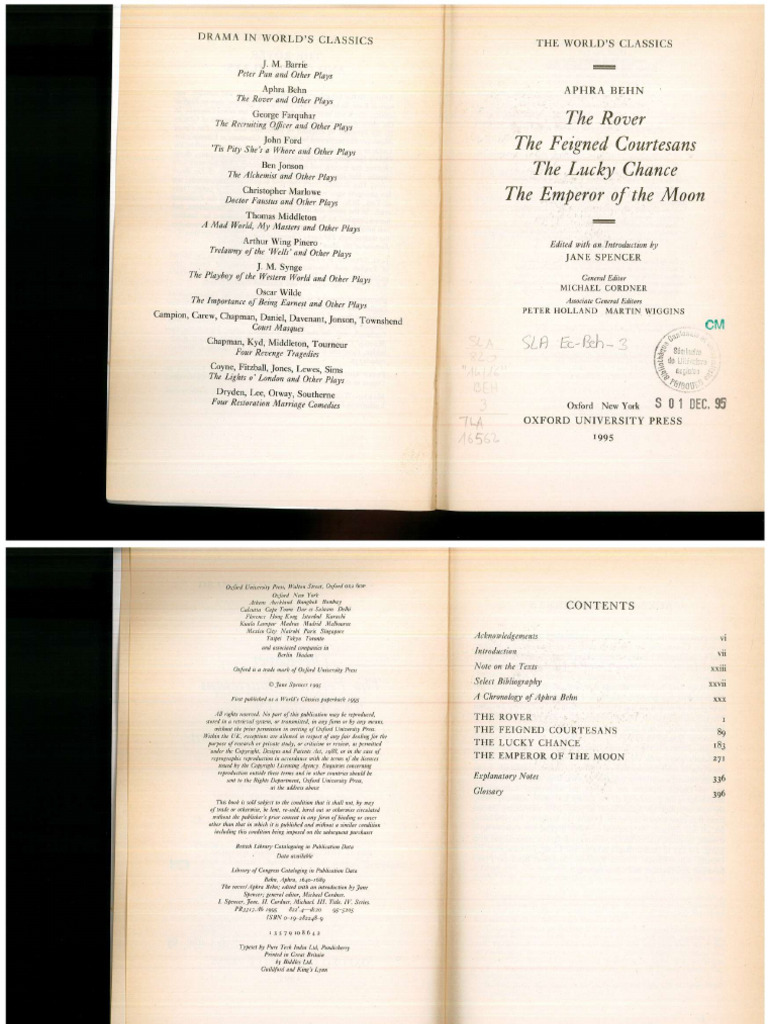 Aphra Behn. The Emperor of The Moon | PDF
