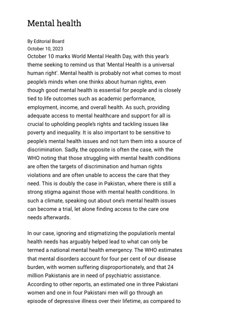 Mental Health | PDF