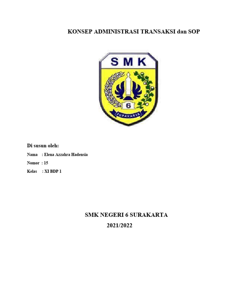 Konsep Administrasi Transaksi Dan Sop Pdf