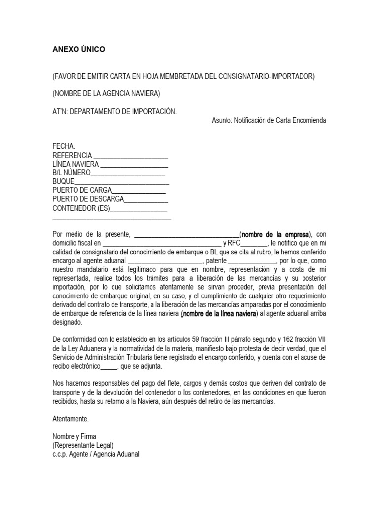 Formato Carta Encomienda | PDF