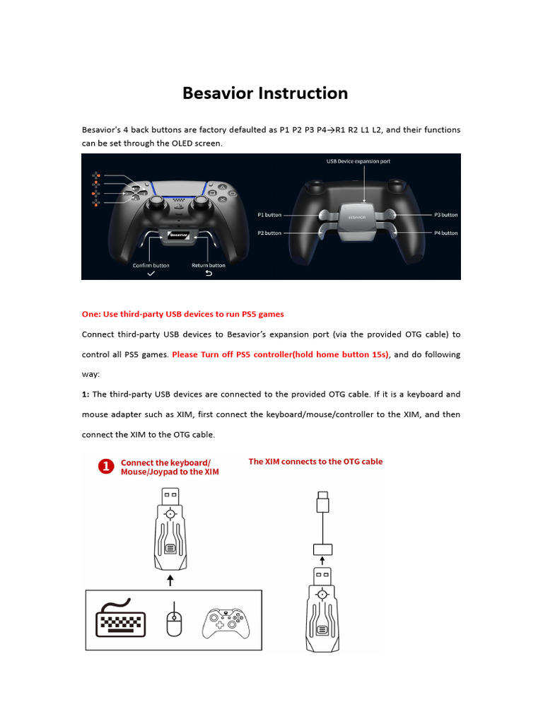 Besavior Ps5 Controller Operation Tutorial 1216 Pdf Menu Computing Button Computing 