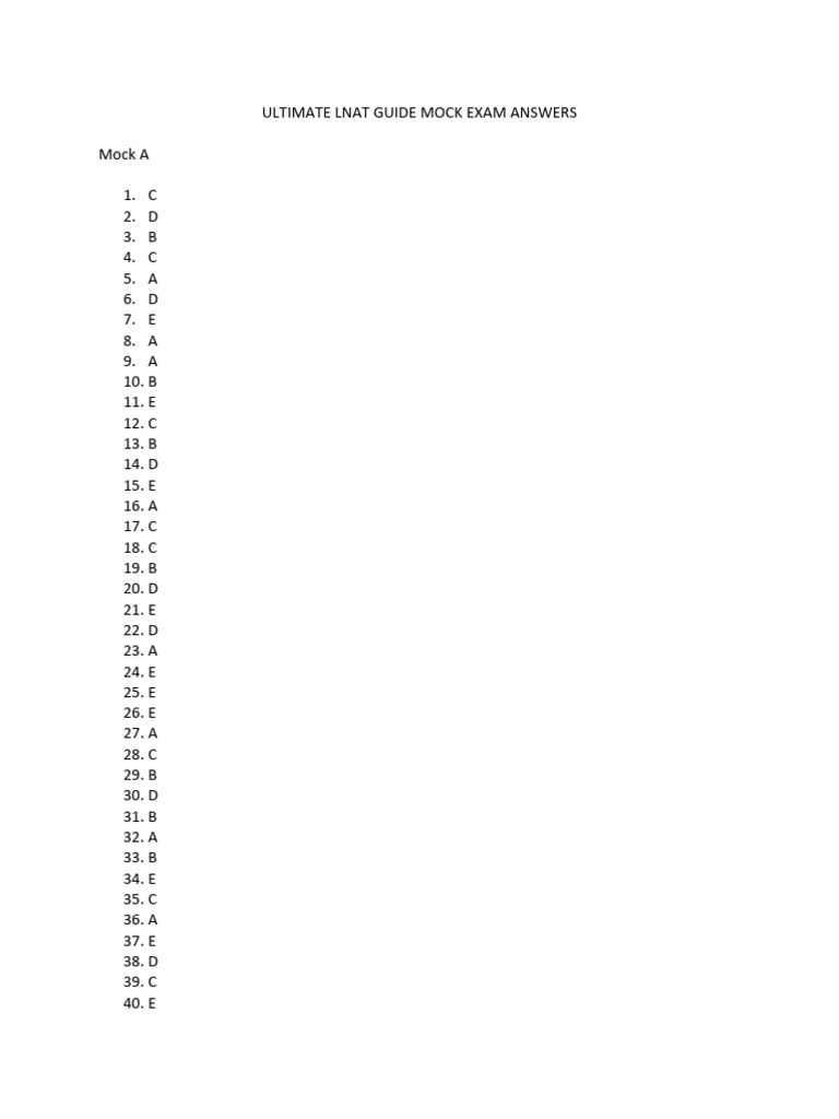 Lnat Grading Key | PDF