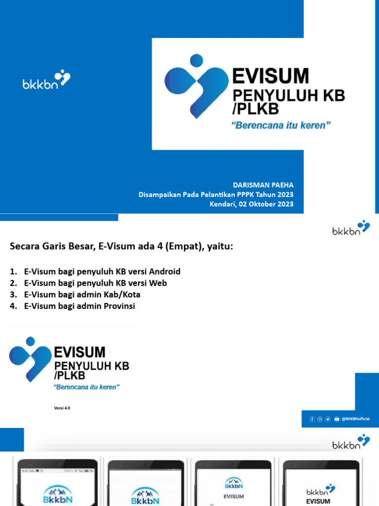 Sosialisasi E-Visum Penyuluh KB PLKB Presentasi FIX | PDF