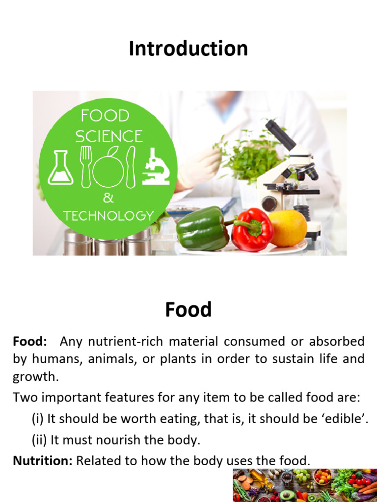 Introduction To Food Science | PDF | Food Science | Nutrition