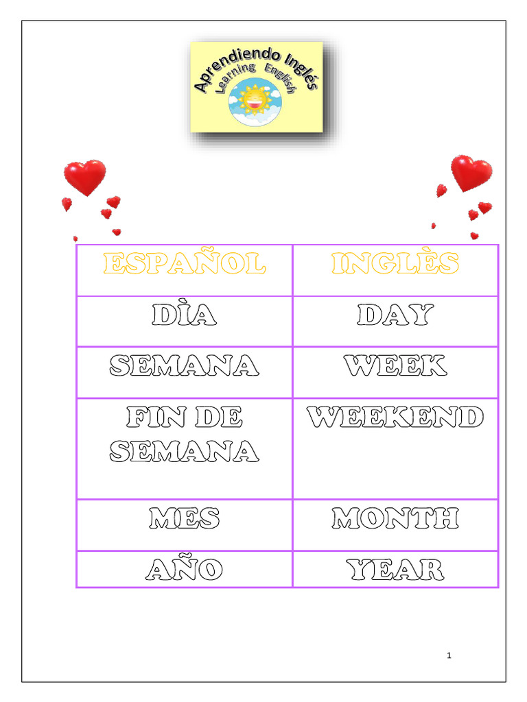 Dìas y Meses - Days and Months | PDF